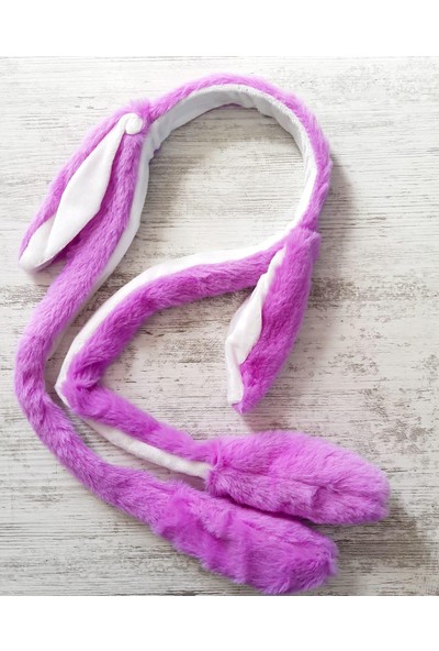 Netavantaj Hareketli Işıklı Tavşan Kulaklı Peluş Taç Mor Renk
