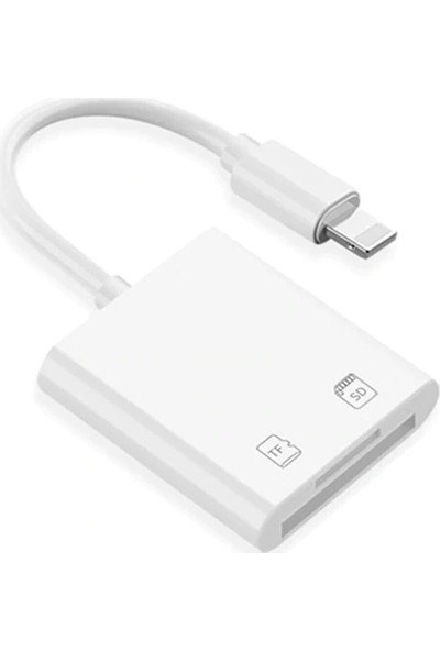 Daytona NK1022 Apple iPhone iPad Lightning To Sd Camera Reader Sd Micro Sd Kart Okuyucu Kablo Adaptör-Beyaz Daytona NK1022 Apple iPhone iPad Lightning To Sd Camera Reader Sd Micro Sd Kart Okuyucu Kablo Adaptör-Beyaz