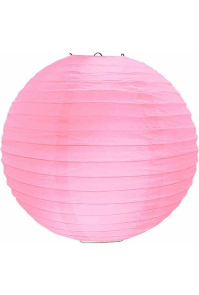 Pembe Renk Kağıt Süs Japon Fener Dekorasyon Asma Süs 20 cm