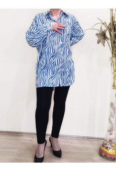 Nmn Giyim Nmn Giyim Desenli-Renkli Std Kadın Gömlek