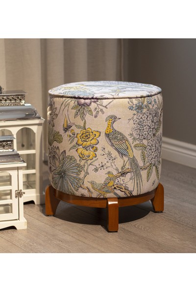 Adawall Adawall Renkli Tasarım Ahşap Ayaklı Puf