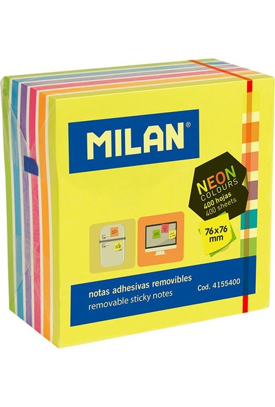 Mılan 4155400 76X76MM Neon Renkli Yap. Kağıt 400LÜ Mılan 4155400 76X76MM Neon Renkli Yap. Kağıt 400LÜ