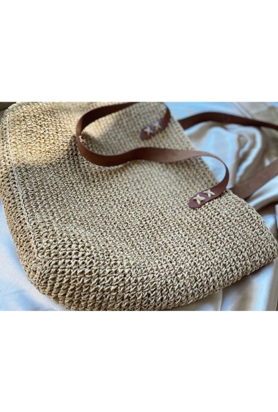 Handmade By Ozens Hasır Kadın Kol Çantası Hasır Omuz Çantası
