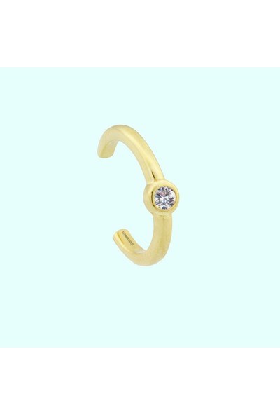 SembolGold Altın Kıkırdak Küpe 14 Ayar Earcuff Tektaş SembolGold Altın Kıkırdak Küpe 14 Ayar Earcuff Tektaş
