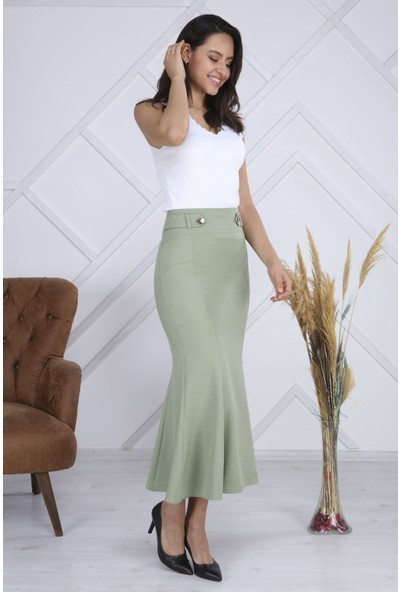 Apsen Kadın Mevsimlik Düğmeli Apolet Detaylı Balık Tesettür Etek 2161/95 Apsen Kadın Mevsimlik Düğmeli Apolet Detaylı Balık Tesettür Etek 2161/95