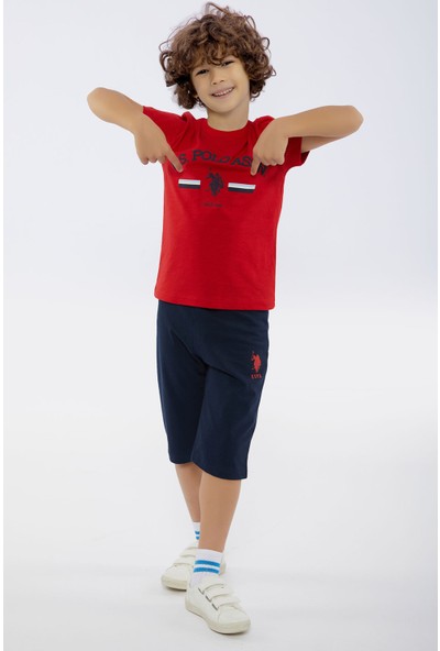U.S. Polo Kırmızı Erkek Çocuk Kapri Takım
