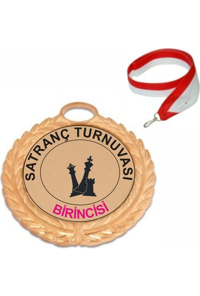 Yüksel Kişiye Özel Isim Baskılı Satranç Turnuvası Altın Renkli Madalya