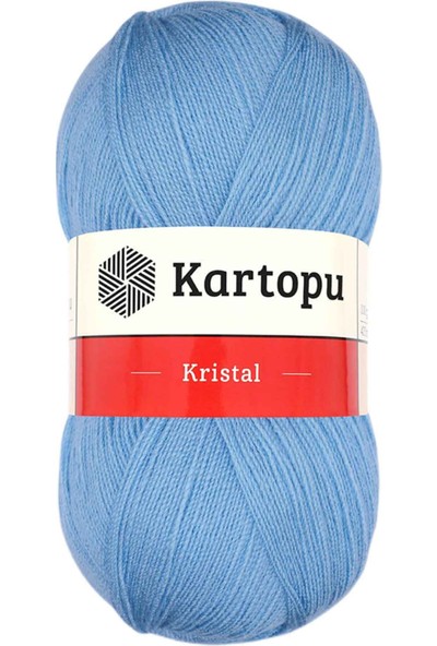 Kartopu Kristal Çift Katlı El Örgü Lif Ipi Bebe Mavi K540