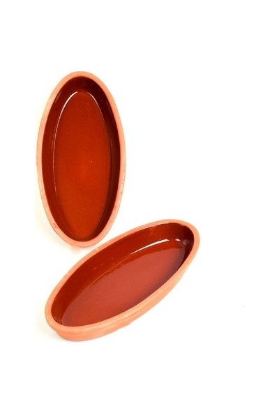 Evrenez Osmanlı Seramik 2’li Oval Toprak Güveç Tava Evrenez Osmanlı Seramik 2’li Oval Toprak Güveç Tava