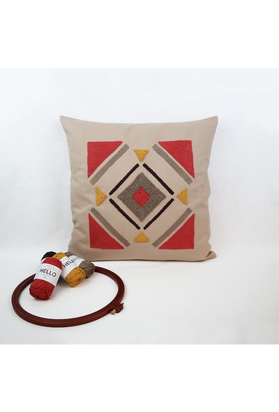 Tekbikutu Yastık Punch Yapım Seti - Geometrik Tekbikutu Yastık Punch Yapım Seti - Geometrik