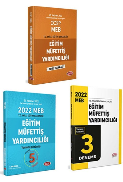 Data Yayınları MEB 2022 Eğitim Müfettiş Yardımcılığı Soru Bankası ve Deneme Seti Data Yayınları MEB 2022 Eğitim Müfettiş Yardımcılığı Soru Bankası ve Deneme Seti