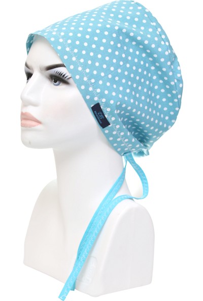 Doktorbonem Tesettür Mavi Puantiye Cerrahi Bone