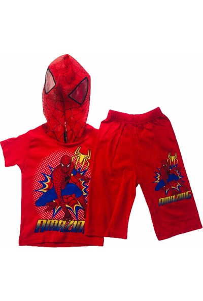 Örümcek Adam Şort Tshirt Takım Spiderman Kostümü Maskeli (Amazing) Örümcek Adam Şort Tshirt Takım Spiderman Kostümü Maskeli (Amazing)