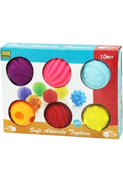 Erpa Oyuncak Soft Aktivite Topları 6'lı Set Yumuşak Elastik Top