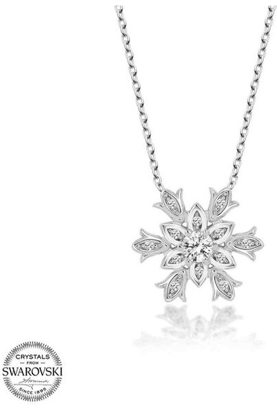 Gumush Swarovski Taşlı Gümüş Kartanesi Bayan Kolye