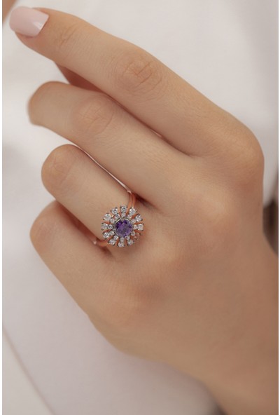 Ateş Gold Gümüş Zirkon Taşlı Yuvarlak Süzme Elmas Montür Yüzük Ateş Gold Gümüş Zirkon Taşlı Yuvarlak Süzme Elmas Montür Yüzük