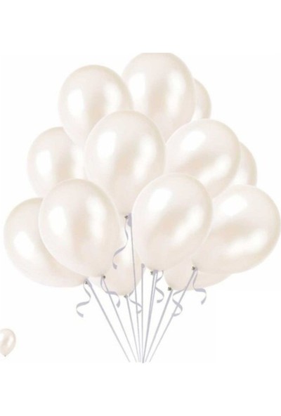 Metalik Beyaz Balon 30CM 40 Adet Metalik Beyaz Balon 30CM 40 Adet