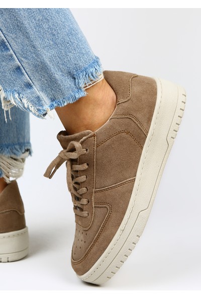 Manijero Jero Kadın Deri Bağcıklı Vizon Sneakers Manijero Jero Kadın Deri Bağcıklı Vizon Sneakers