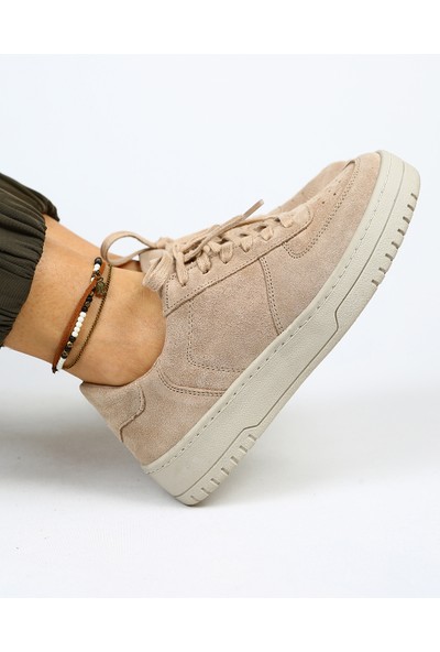 Manijero Jero Kadın Deri Bağcıklı Bej Sneakers Manijero Jero Kadın Deri Bağcıklı Bej Sneakers