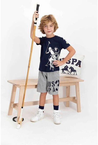 U.S. Polo Assn. Erkek Çocuk Lacivert Kapri Takım