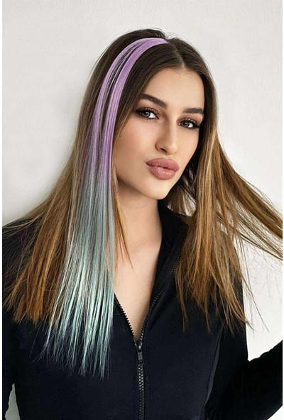 Lila-Gri Ombre Çıt Çıt Postiş 50CM Renk Geçişli Lila-Gri Ombre Çıt Çıt Postiş 50CM Renk Geçişli