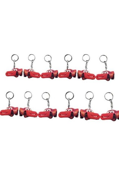 Happyland Cars Arabalar Figürlü Hediyelik Ahşap Anahtarlık 12'li