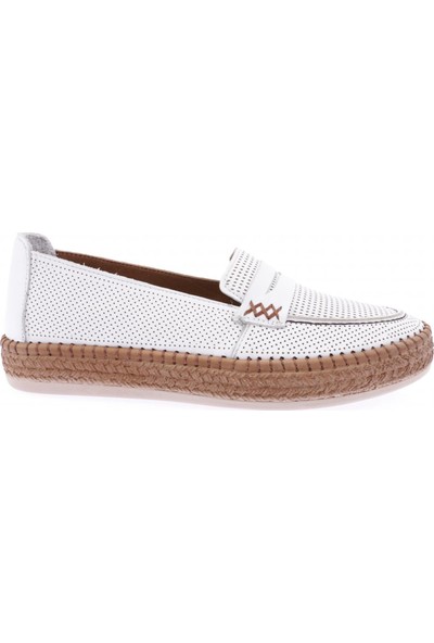 Dgn 9015 Kadın Hasır Detaylı Lazerlı Casual Ayakkabı