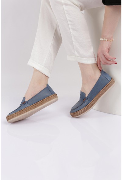 Dgn 9015 Kadın Hasır Detaylı Lazerlı Casual Ayakkabı