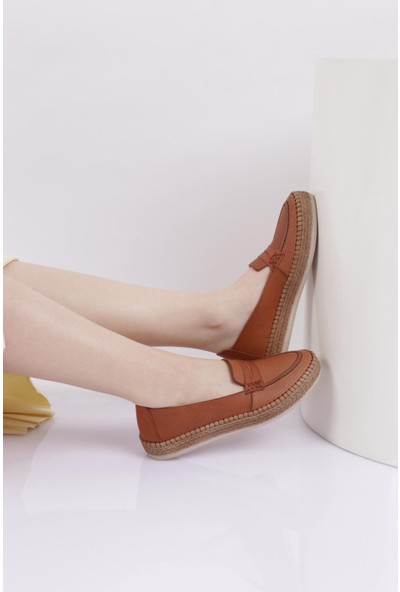 Dgn 9015 Kadın Hasır Detaylı Lazerlı Casual Ayakkabı