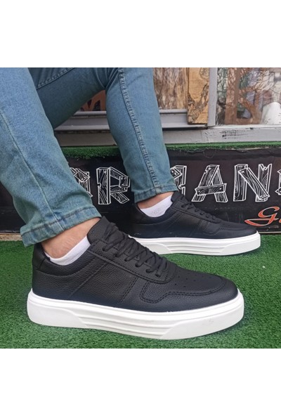 Ormancı Beyaz Taban Siyah Rahat Spor Ayakkabı