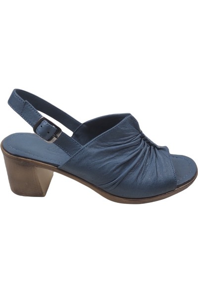 Chelsy Mavi Deri Kadın Sandalet Chelsy