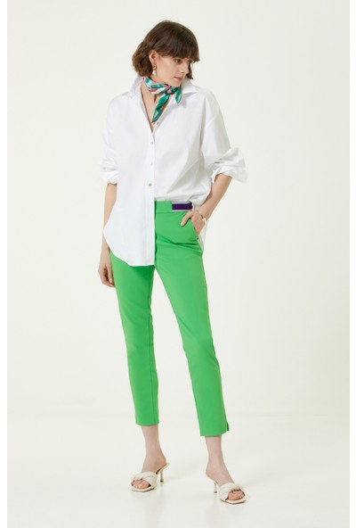 Network Slim Fit Yeşil Pantolon
