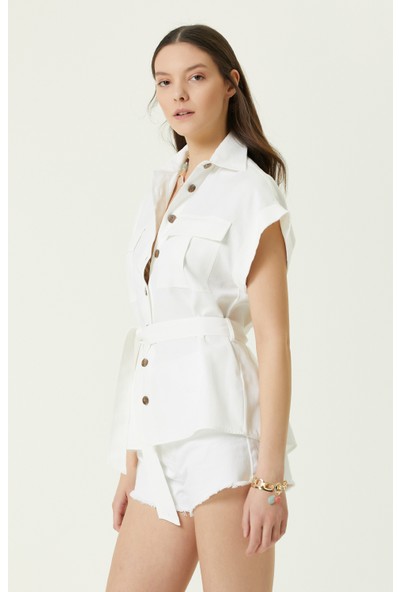 Network Regular Fit Ekru Gömlek