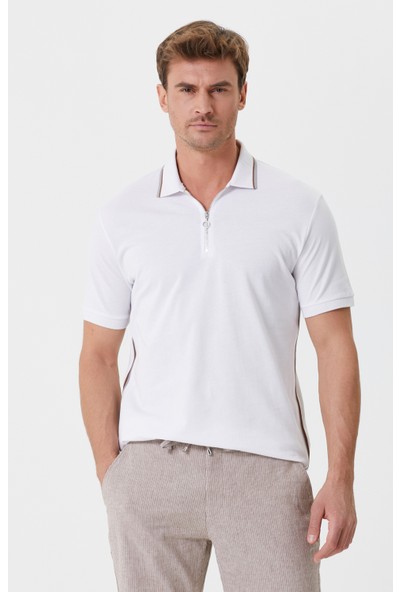 Network Beyaz Polo Yaka T-Shirt