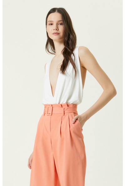 Network Beyaz Kolsuz Bluz