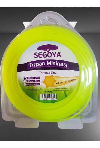 Segoya Tırpan Misinası Altıgen 2,7 mm 67 Metre Segoya Tırpan Misinası Altıgen 2,7 mm 67 Metre