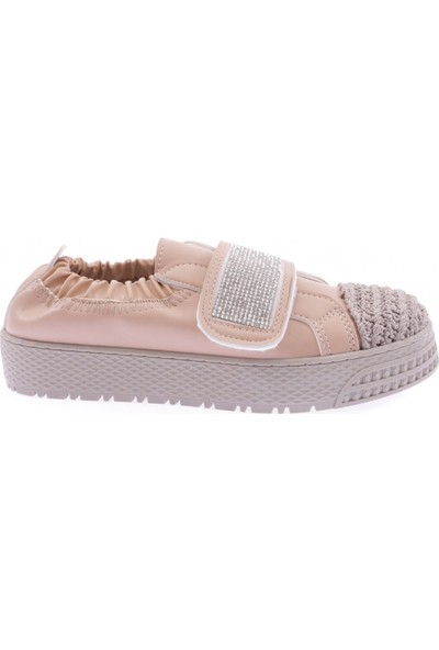 Dgn Z-2-22Y Kadın Burun Trıko Taslı Cırt Arkası Lastık Espadrıl Ayakkabı