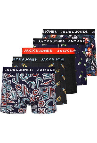 Jack & Jones Desenli 5'li Boxer Paketi Jack & Jones Desenli 5'li Boxer Paketi
