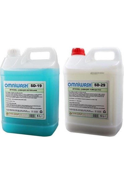 Omniwash Bitkisel Çamaşır Deterjanı 5 Lt + Yumuşatıcı 5 Lt Omniwash Bitkisel Çamaşır Deterjanı 5 Lt + Yumuşatıcı 5 Lt