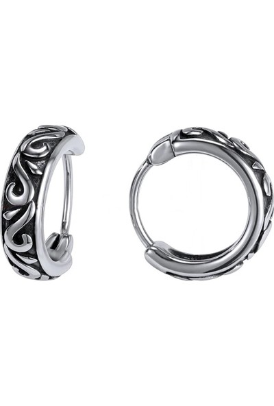 Vintage Antika Tribal Oval Tasarım Halka Geçirmeli 316L Erkek Çelik Küpe (Çift) Vintage Antika Tribal Oval Tasarım Halka Geçirmeli 316L Erkek Çelik Küpe (Çift)