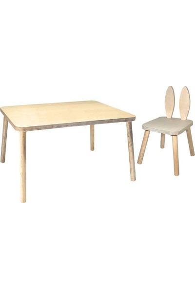 Naturkidz Tavşan Kulak Küçük Masa Sandalye Takım