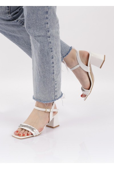 Dgn PM161-K3030-1-22Y Kadın Silver Taslı Bılketen Baglı Topuklu Ayakkabı Dgn PM161-K3030-1-22Y Kadın Silver Taslı Bılketen Baglı Topuklu Ayakkabı