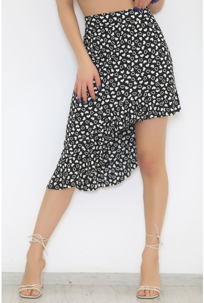 New Fashion Asimetrik Etek Siyah - 2402.555.