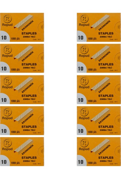 Delta Ropud No:10 Zımba Teli 10 Kutu 10000 Adet Delta Ropud No:10 Zımba Teli 10 Kutu 10000 Adet