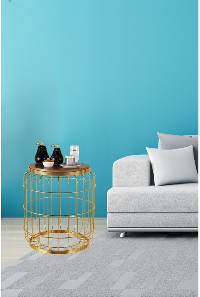 Begüsa Camellia Gold Kaplamalı Ceviz Sehpa