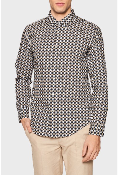 Boss Pamuklu Desenli Slim Fit Gömlek Erkek Gömlek 50468302 260