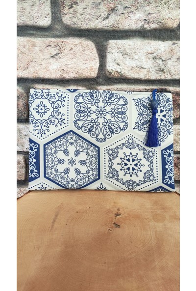 Tataroğlu Dijital Kumaş Altıgen Çini Portföy Clutch Çanta Tataroğlu Dijital Kumaş Altıgen Çini Portföy Clutch Çanta