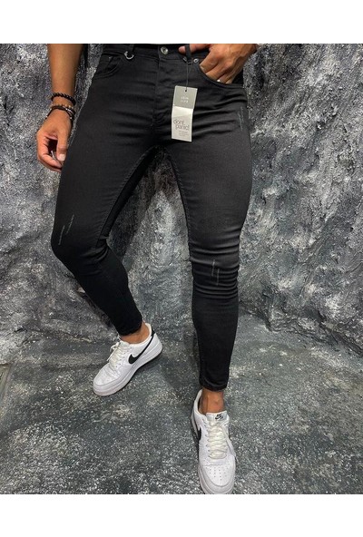 Papyon Erkek Siyah Skinny Fit Dar Kesim Jean