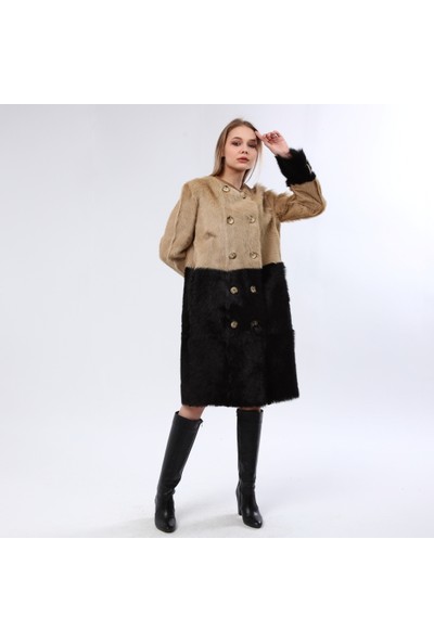 Leatinn Siyah Kadın Deri Kaban