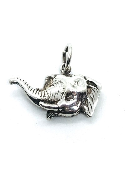 Nisa 925 Ayar Gümüş Fil Başı Kolye Ucu Nisa 925 Ayar Gümüş Fil Başı Kolye Ucu